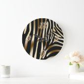 Gold and Black Zebra Wall Clock | Zazzle