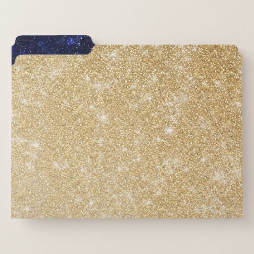 Gold and Blue Glitter Ombre Luxury Design File Folder | Zazzle