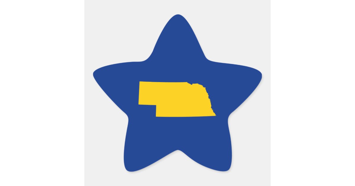 Gold and Blue Nebraska Star Sticker | Zazzle