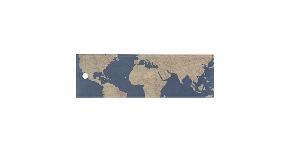 Gold and Blue World Map Ruler | Zazzle