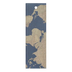 Gold and Blue World Map Ruler | Zazzle