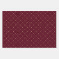 Gold and Burgundy Wrapping Paper Sheet Set of 3 | Zazzle