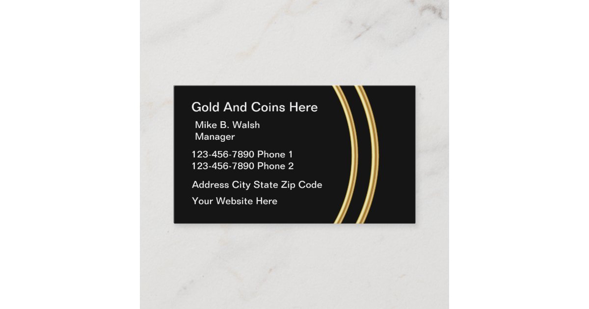 Gold And Coins Investment Business Cards | Zazzle