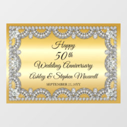 Gold and Diamond 50th Wedding Anniversary Party Floor Decals | Zazzle