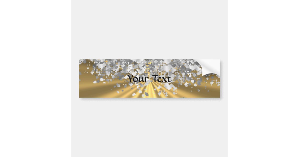 Gold and faux glitter personalized bumper sticker | Zazzle