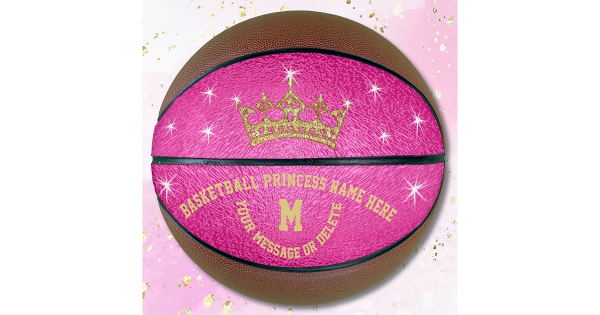 Gold and Hot Pink Basketball Princess Personalized | Zazzle