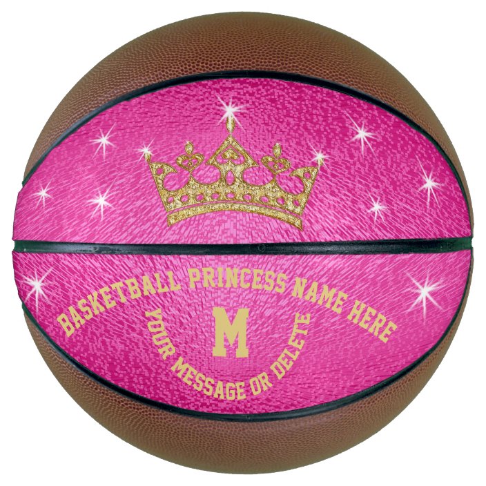 Gold and Hot Pink Basketball Princess Personalized | Zazzle
