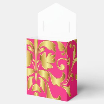 Gold and Hot Pink Bridesmaid Gift Box | Zazzle