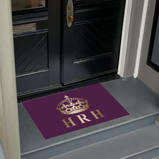 Gold And Purple HRH Royal Crown Doormat | Zazzle.com