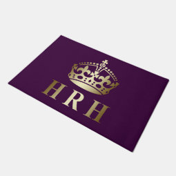 Gold And Purple HRH Royal Crown Doormat | Zazzle