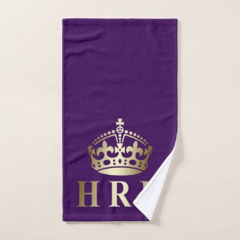 Gold and Purple HRH Royal Highness Crown Bath Towel Set | Zazzle