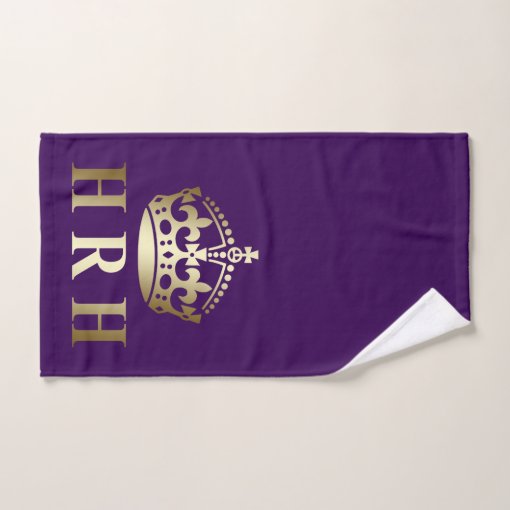 Gold and Purple HRH Royal Highness Crown Bath Towel Set | Zazzle