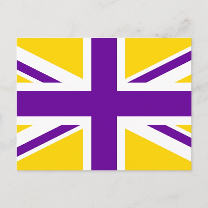 Gold and Purple Union Jack Postcard | Zazzle.com