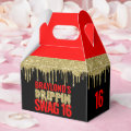 Gold and Red Drippin Swag 16 Birthday Favor Boxes | Zazzle