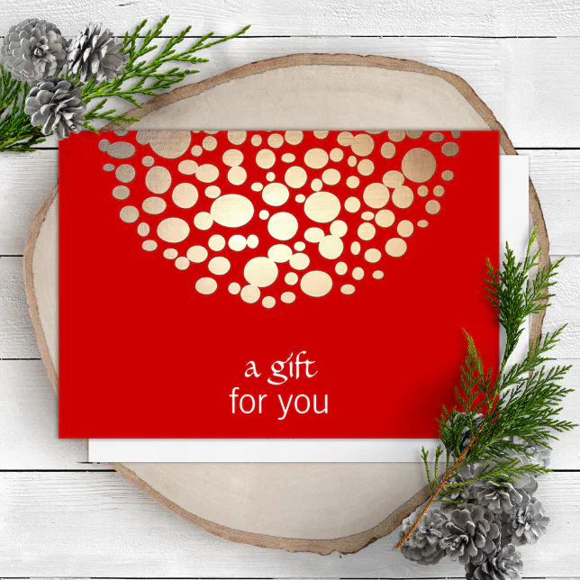 Gold and Red Holiday Gift Certificate | Zazzle