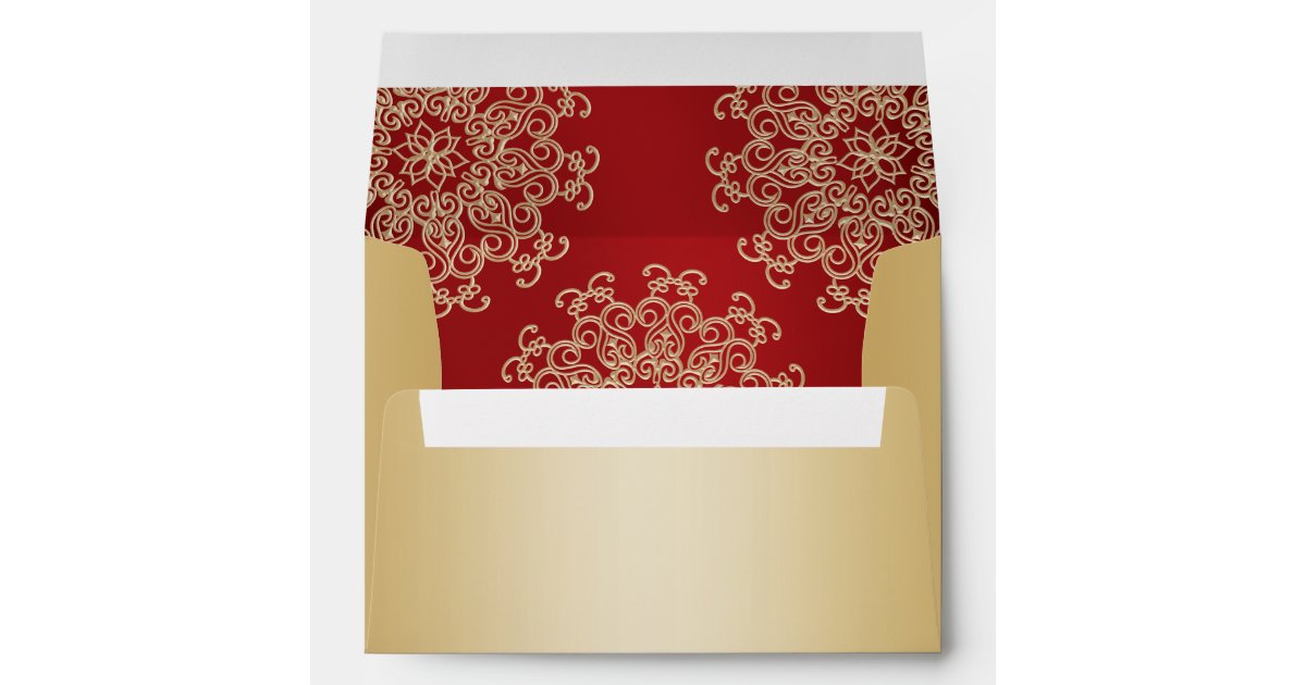 Gold and Red Indian Style Envelope | Zazzle