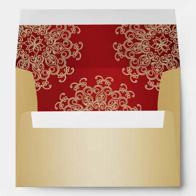 Gold and Red Indian Style Envelope | Zazzle
