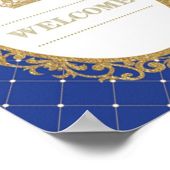 Gold and Royal Blue Baby Prince King Welcome Sign | Zazzle