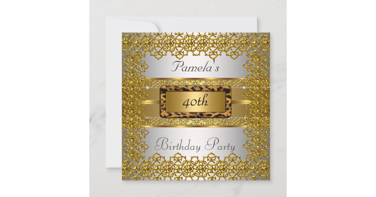 Gold and Silver Birthday Party Invitation | Zazzle