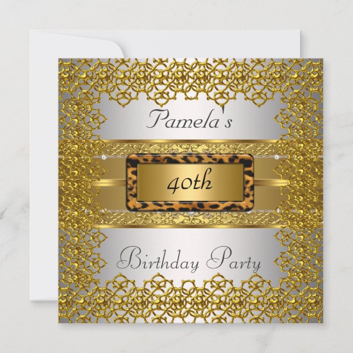 Gold and Silver Birthday Party Invitation | Zazzle.com