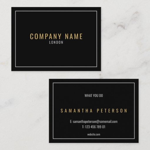 Gold and silver bold text business card | Zazzle