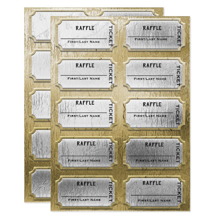 Gold and Silver Raffle Tickets Invitation | Zazzle.com