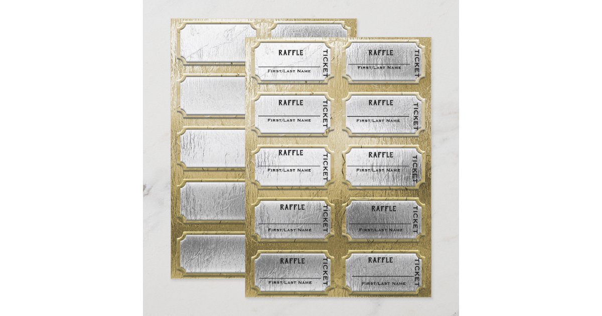 Gold and Silver Raffle Tickets Invitation | Zazzle