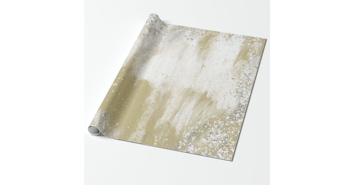 Gold and Silver Spattered Wrapping Paper | Zazzle