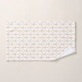 Gold and White Art Deco Fish Scale Pattern Bath Towel Set | Zazzle