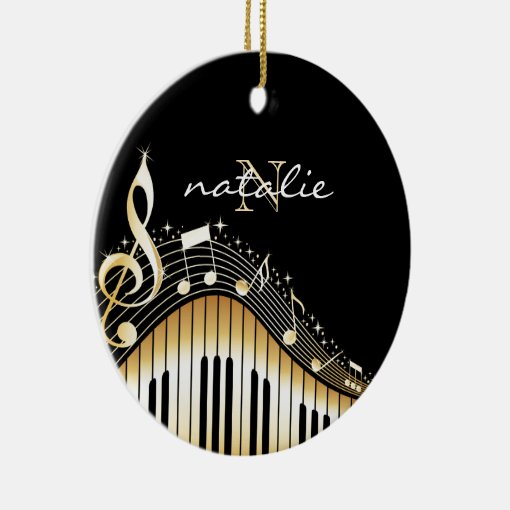 Gold And White Keyboard Ceramic Ornament | Zazzle