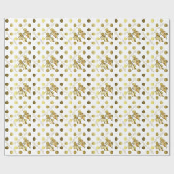 Gold and White Personalized Wedding Wrapping Paper | Zazzle