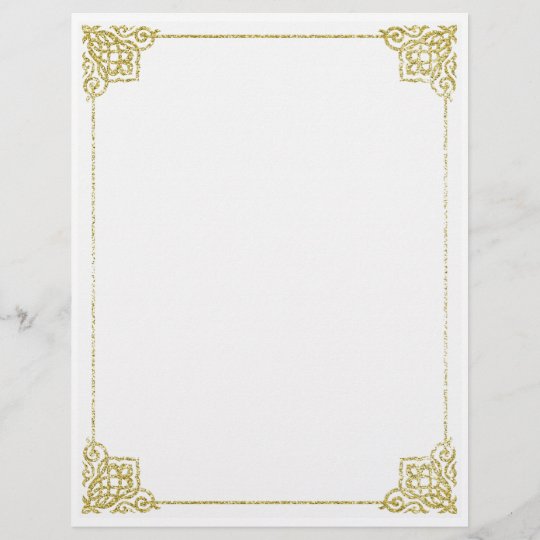 Gold and white stationery Writing paper 8,5x11 | Zazzle.com