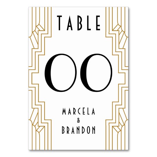 Gold and White Table Number Card | Zazzle.com