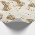 Gold Angel Wings & Stars Gift Wrap Paper | Zazzle