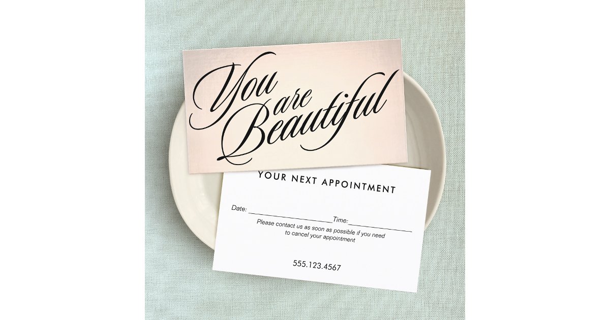 Gold Appointment Reminder - You are Beautiful | Zazzle
