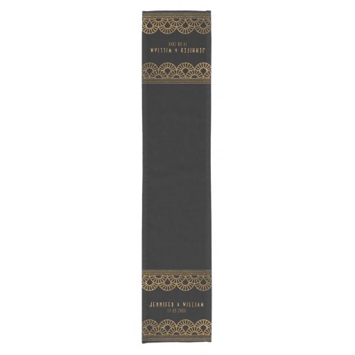 Gold Art Deco Fan Gatsby Wedding Table Runner | Zazzle