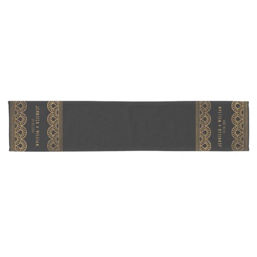 Gold Art Deco Fan Gatsby Wedding Table Runner | Zazzle
