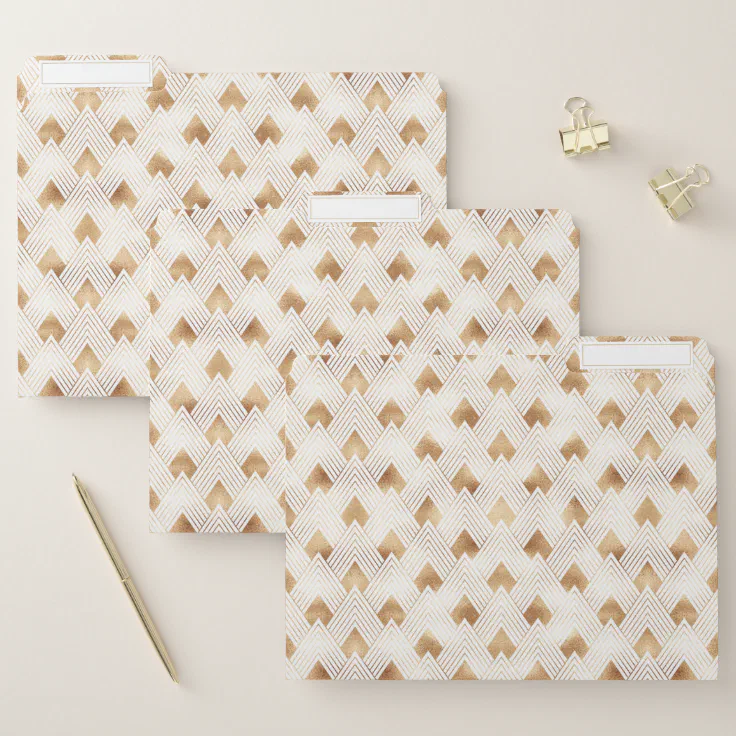 Gold Art Deco Pattern File Folder | Zazzle