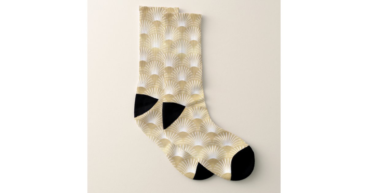Gold Art Deco Socks | Zazzle.com