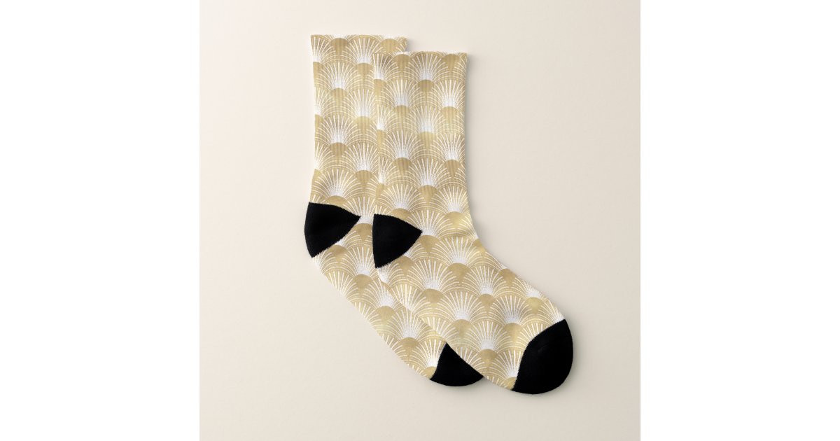 Gold Art Deco Socks | Zazzle
