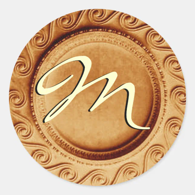 Gold Art Deco Wedding Monogram M Sticker | Zazzle