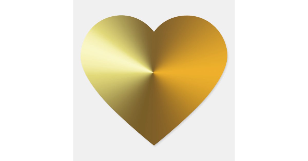 gold art golden heart sticker | Zazzle