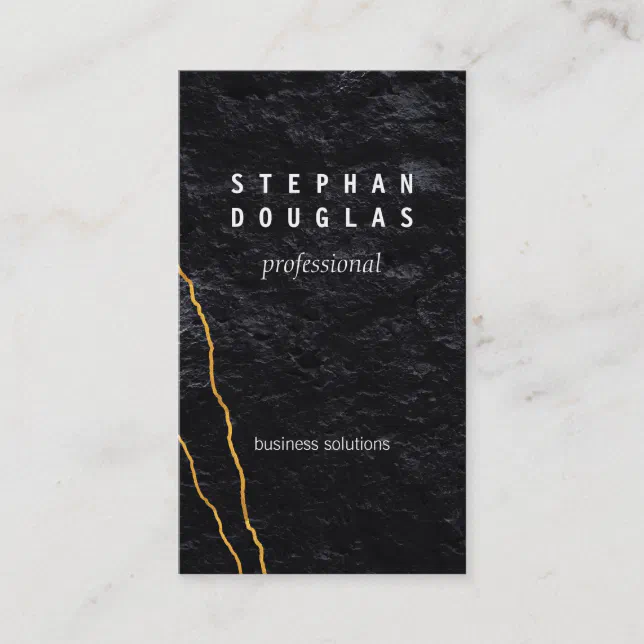 Gold | Artistic Lines | Slate Business Card | Zazzle