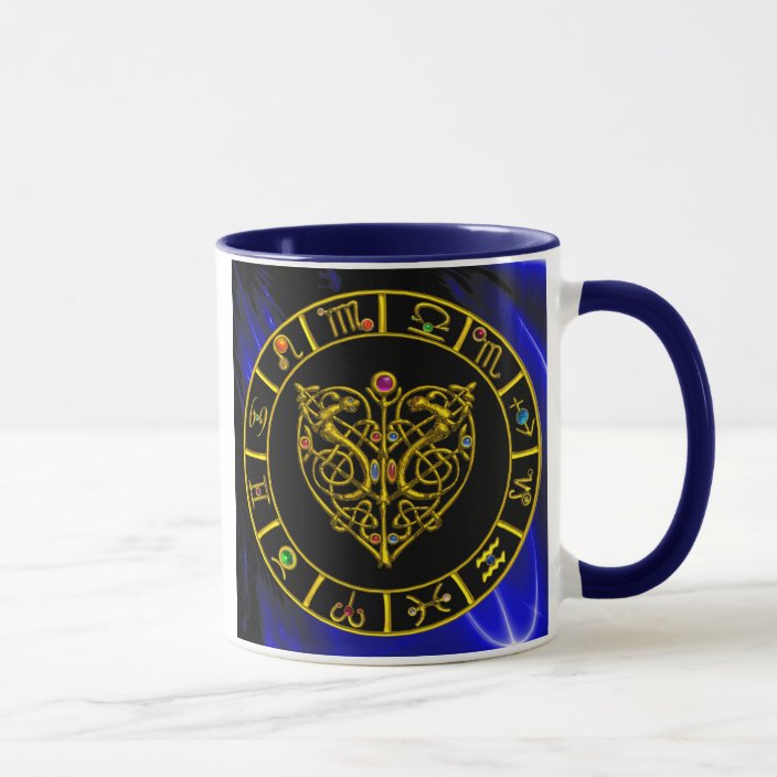GOLD ASTRAL HEART,Zodiac Signs,Astrology Chart Mug | Zazzle.com