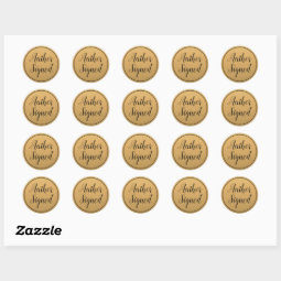 Gold Author Signed Modern Book Sales Classic Round Sticker | Zazzle