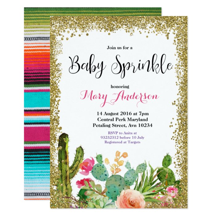 Gold Baby Sprinkle Invitations | Zazzle.com