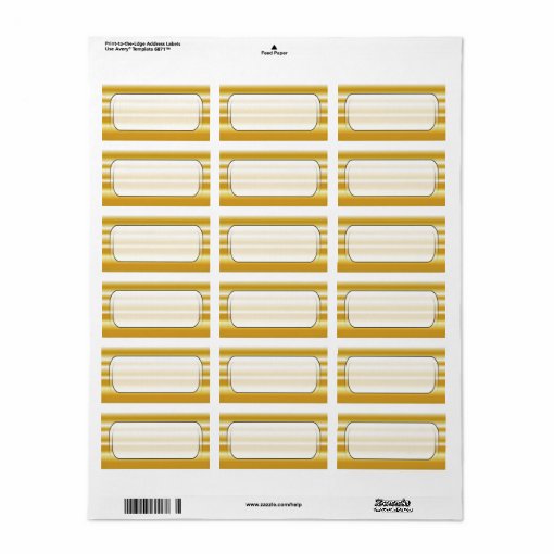 Gold Background Blank Address Labels | Zazzle