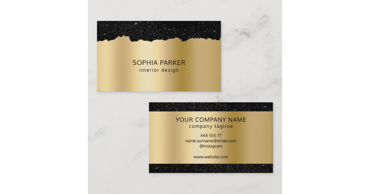 Gold Background White Spark Business Card | Zazzle