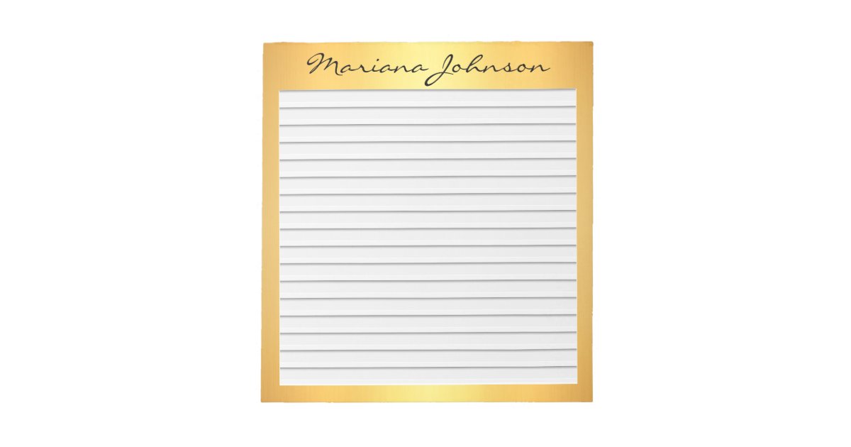 gold background with lines notepad | Zazzle