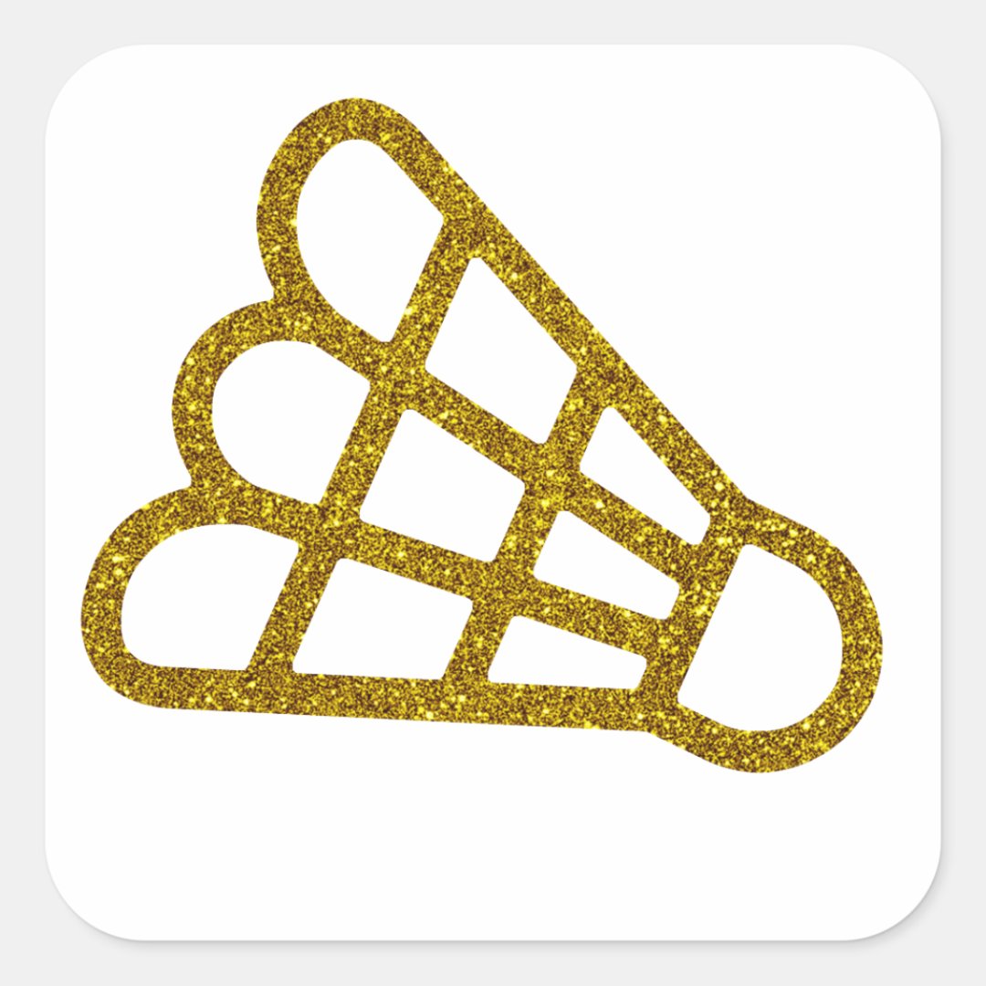 Gold Badminton Sticker | Zazzle